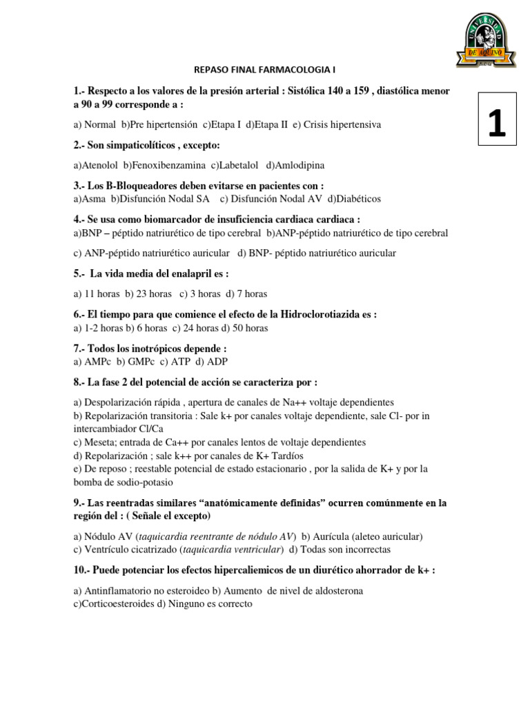 Repaso Farmaco | PDF