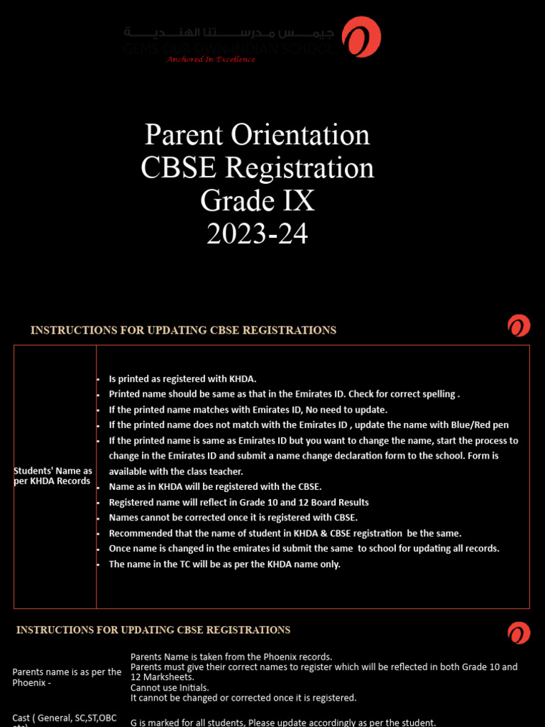 CBSE Grade 9 Orientation 2023-24 | PDF