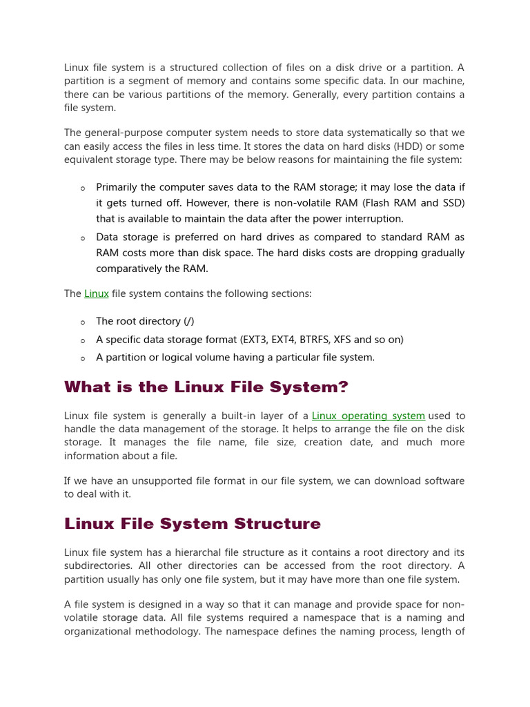 Linux File System | PDF Linux File System | PDF