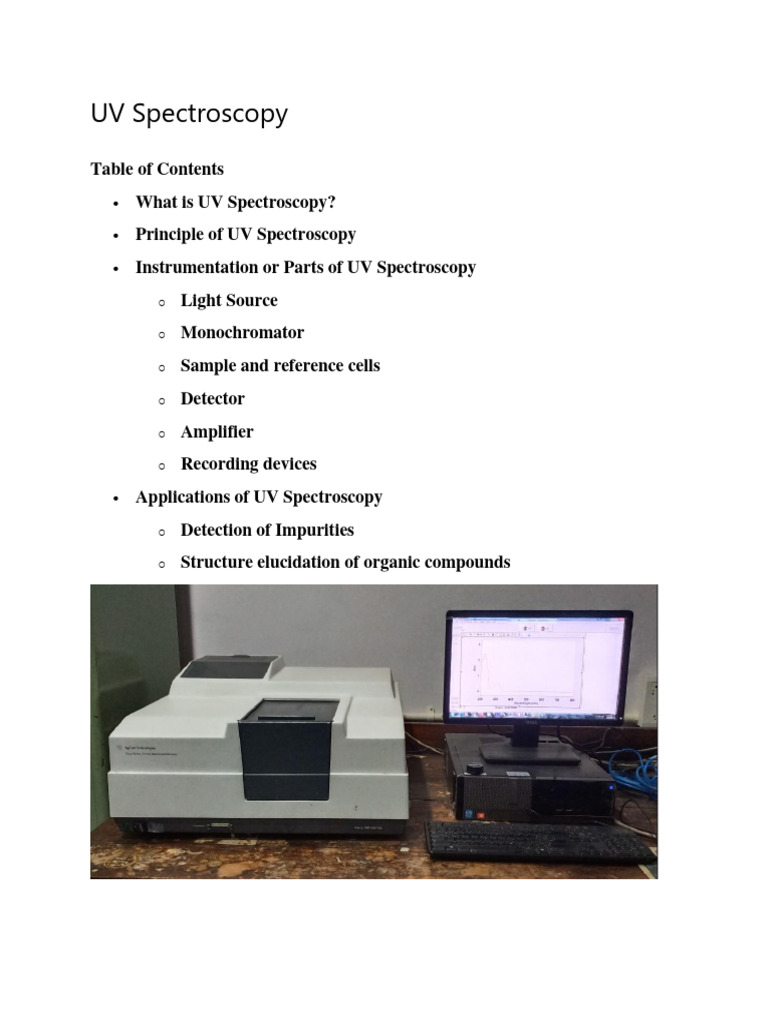 Uv Spectros Pdf Ultraviolet Visible Spectroscopy Absorption Spectroscopy