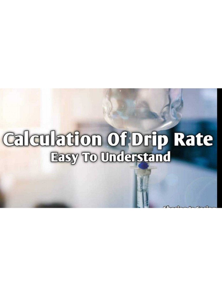 Calculation of Drip Rate | PDF