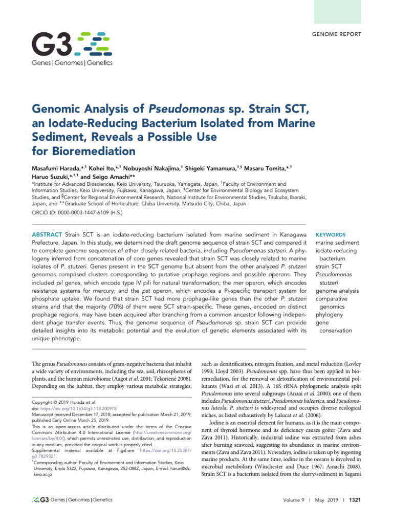 Genomic Analysis of Pseudomonas Sp. Strain SCT, 1 | PDF