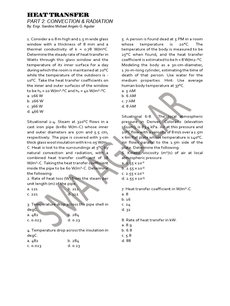 8 ChE Heat Transfer - CONVECTION & RADIATION | PDF