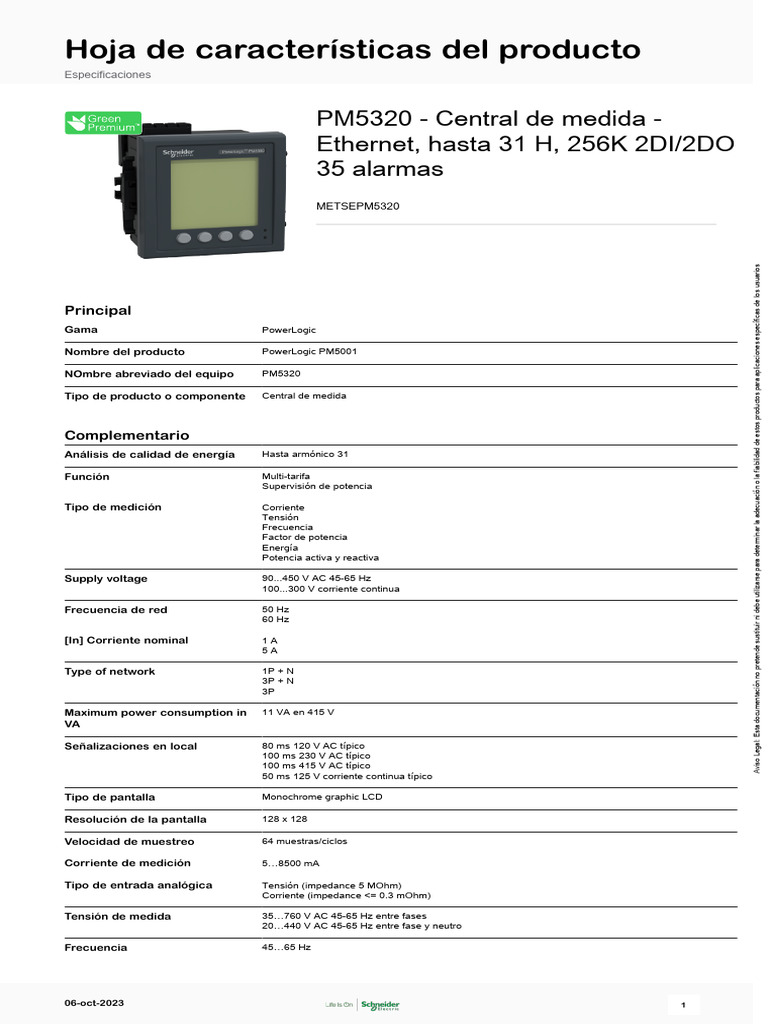 Serie PowerLogic PM5000_METSEPM5320 | PDF | Ingeniería Informática ...
