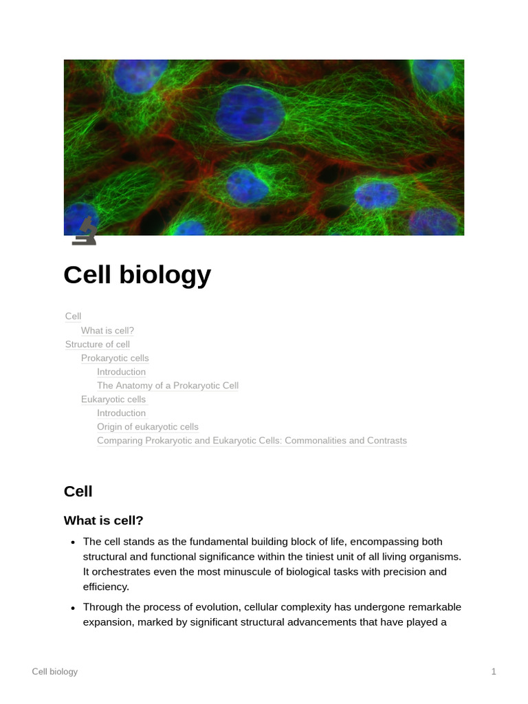 Cell Biology | PDF | Cell (Biology) | Eukaryotes