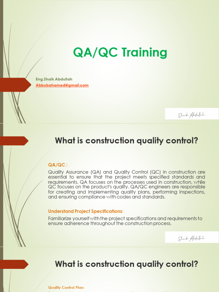 Presentation QA QC | PDF