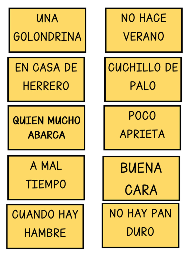 Tarjeta de Refranes | PDF