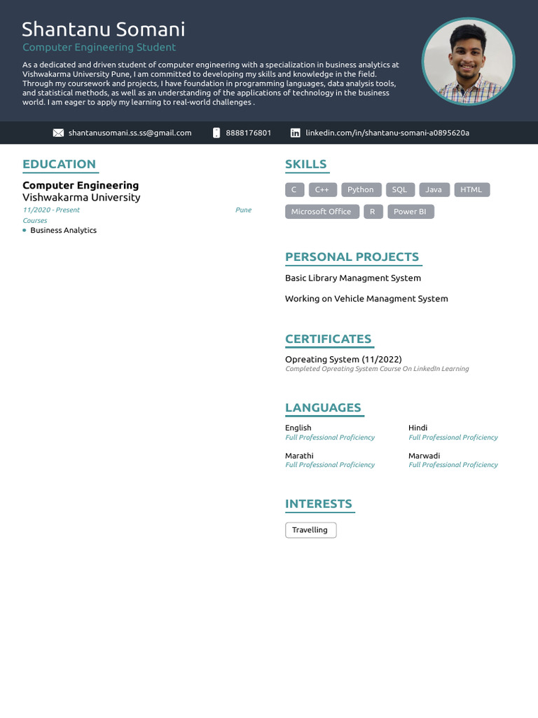 Computer Engineering Student Profile | PDF