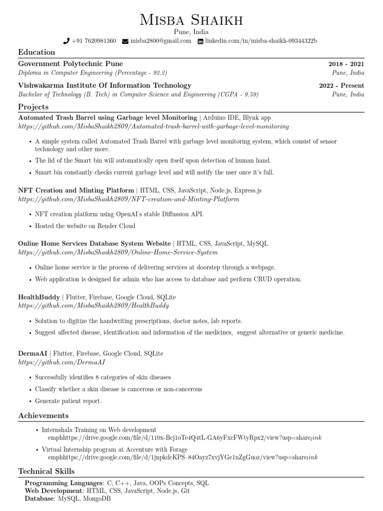 Misba Shaikh Viit | PDF | Java Script | Cloud Computing