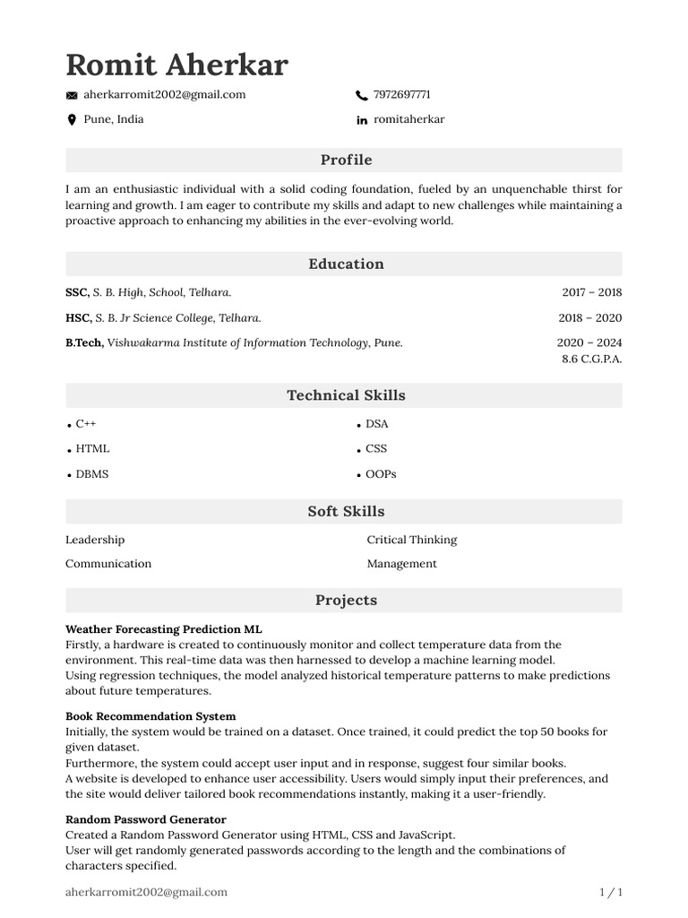 Romit Aherkar Viit | PDF | Cybernetics | Computing