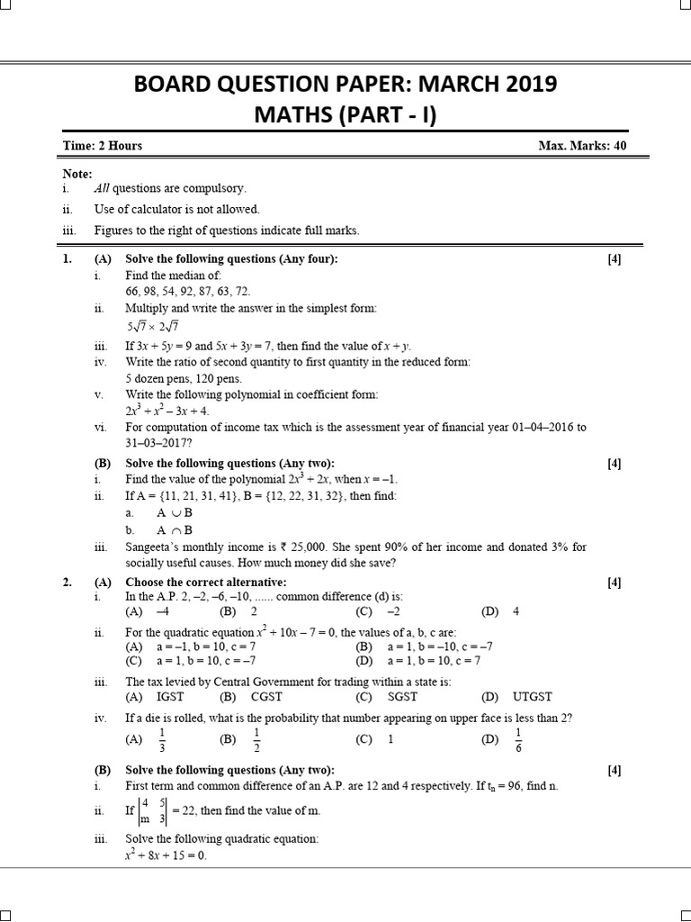 Maths 1 - Merged | PDF | Triangle | Quadratic Equation