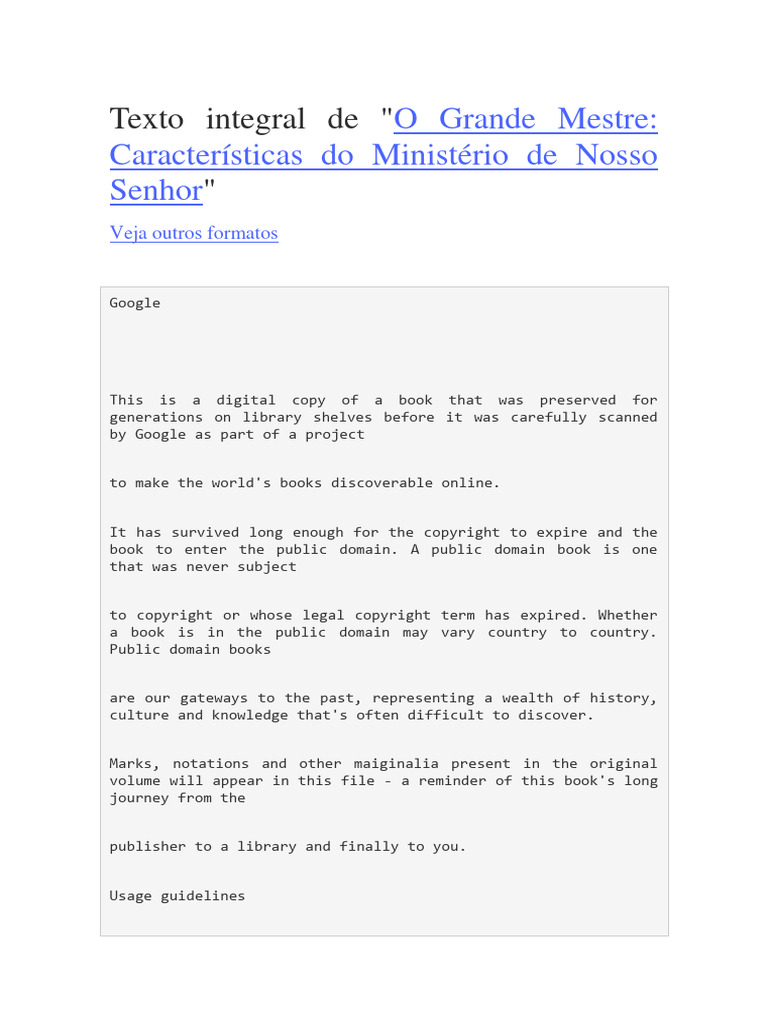 Texto Integral de | PDF | Jesus | Public Domain