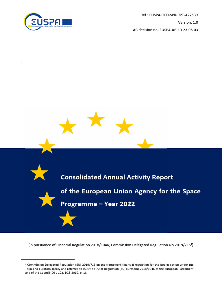 Euspa Consolidated Annual Activity Report 2022 | PDF