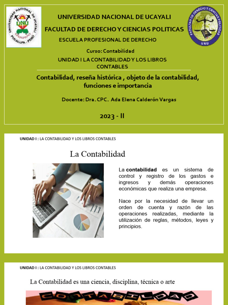 Unidad I La Contabilidad | Descargar gratis PDF | Contabilidad | normas internacionales de ...