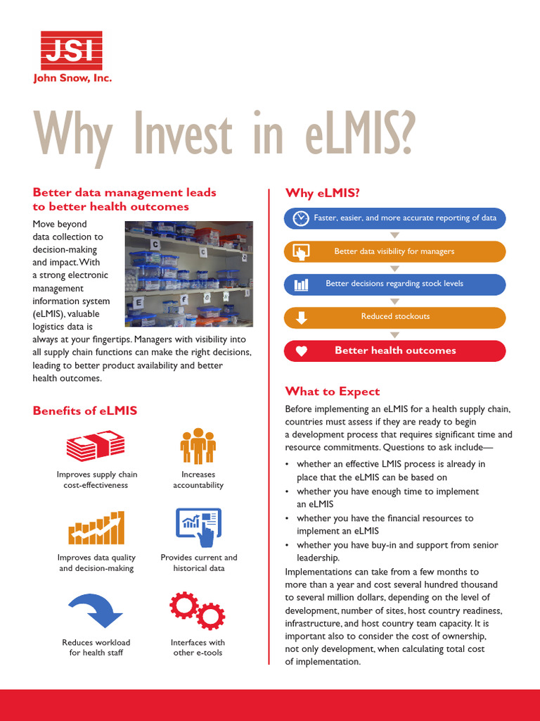 eLMIS Briefer For LS - A4 Final | PDF | Supply Chain | Public Health
