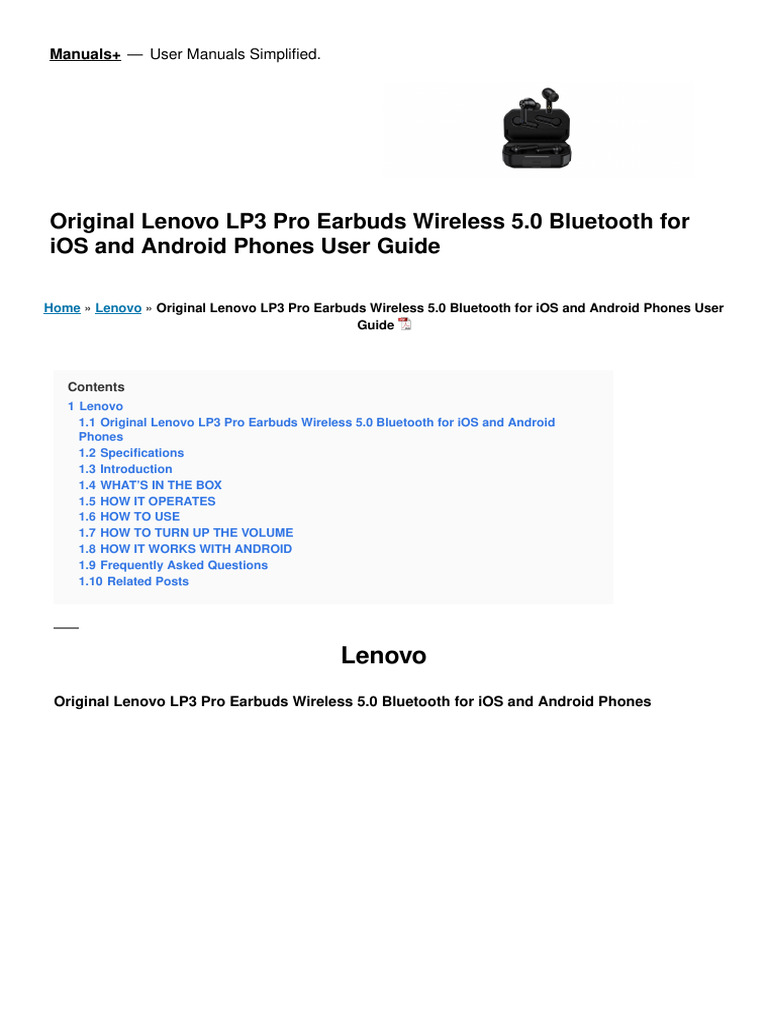 Original Lenovo lp3 Pro Earbuds Wireless 5 0 Bluetooth For Ios and ...