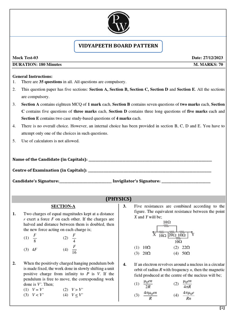 658bdb00f2827e0018f81d34 - ## - ROI Pre-Board Exam Paper - Physics ...