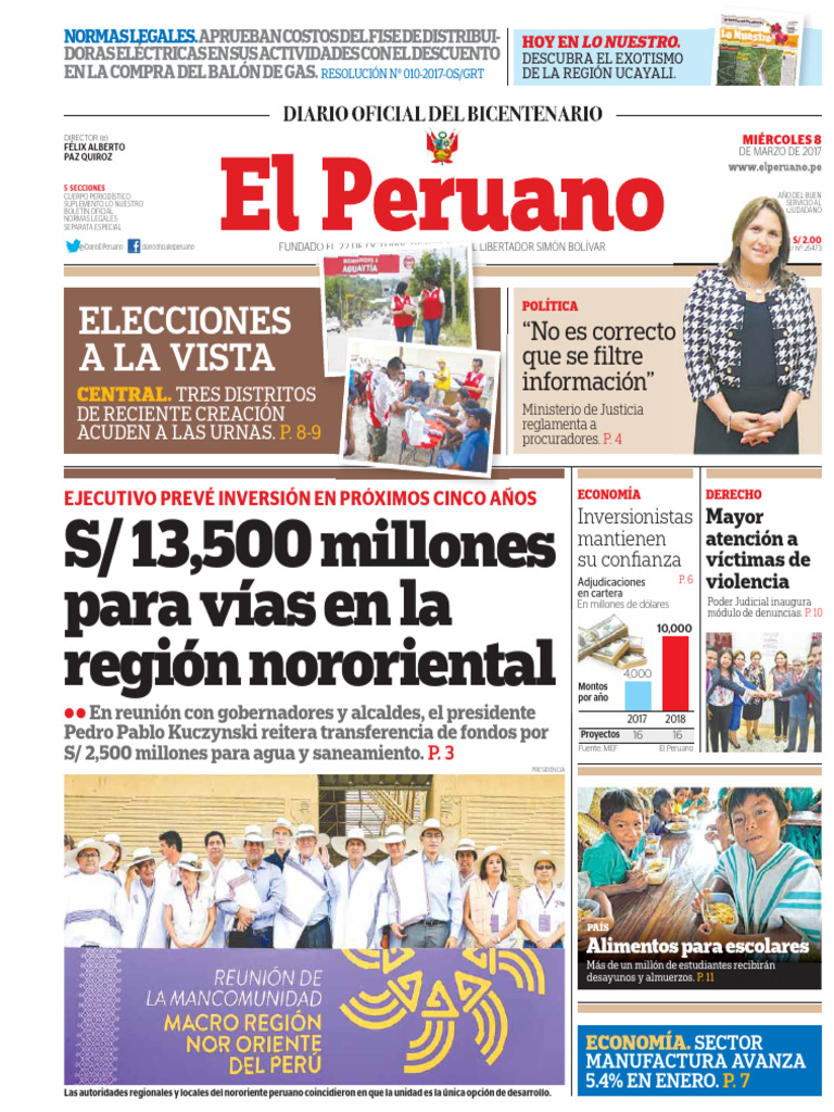 Diario El Peruano 20170308 | PDF | Perú