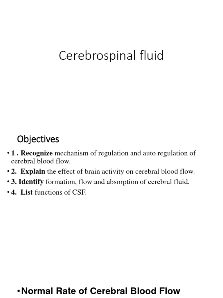 1 - Cerebrospinal Fluid | PDF | Cerebrospinal Fluid | Anatomy
