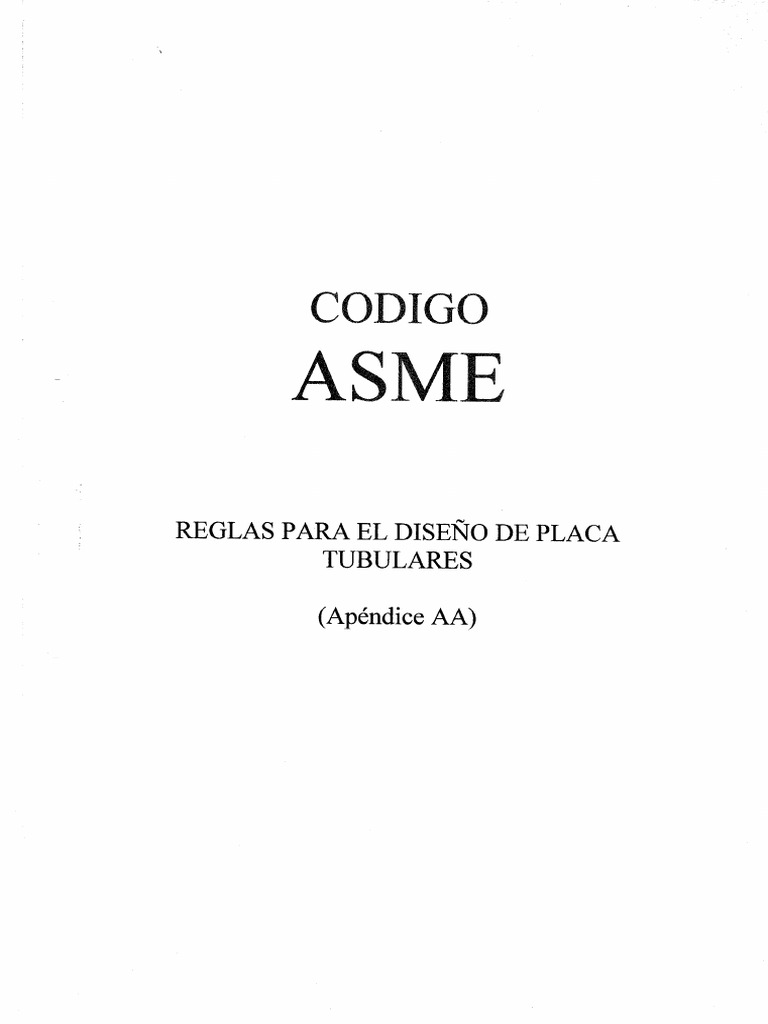 Código Asme (Diseño de Placas Tubulares) | PDF