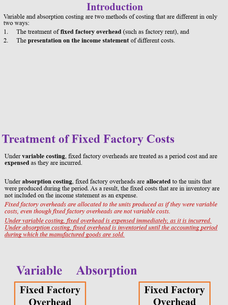 Module 5 - Absorption and Variable Costing | PDF