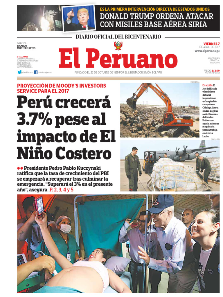 Diario El Peruano 20170407 | Descargar gratis PDF | Perú | Inundar