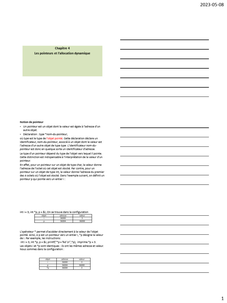 Chap 4 Les Pointeurs | PDF