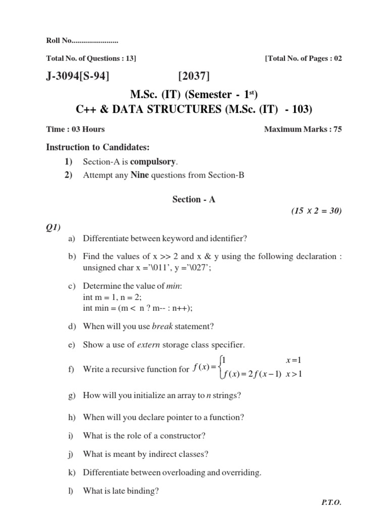 Mscit 103 | PDF | C++ | C (Programming Language)