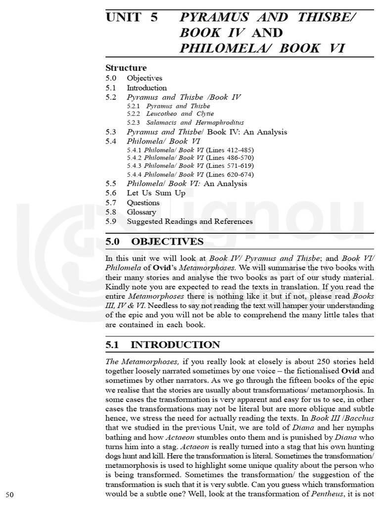 Analysis of Pyramus and Thisbe Myth | PDF | Religion & Spirituality