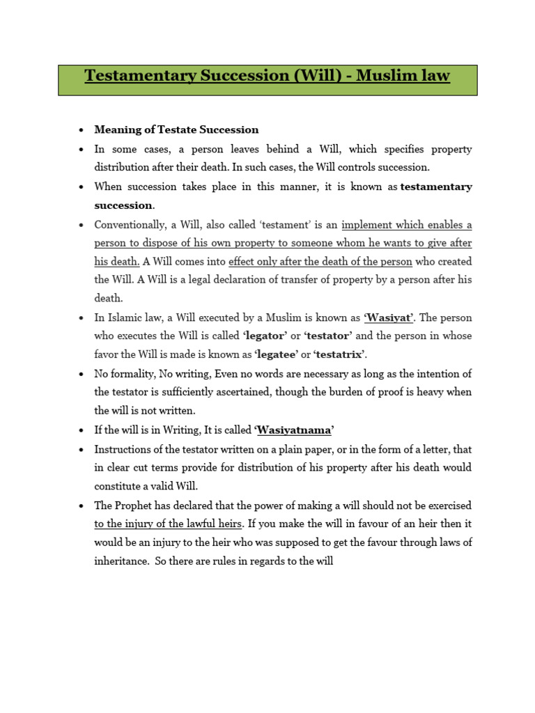 09 Testamentary Succession 4 | PDF | Will And Testament | Civil Law ...