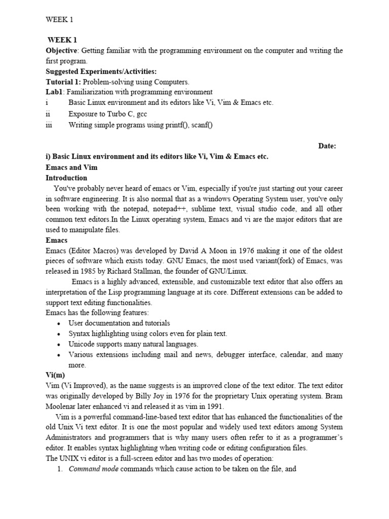 CPL Week1 | PDF | Integrated Development Environment | Computer Programming