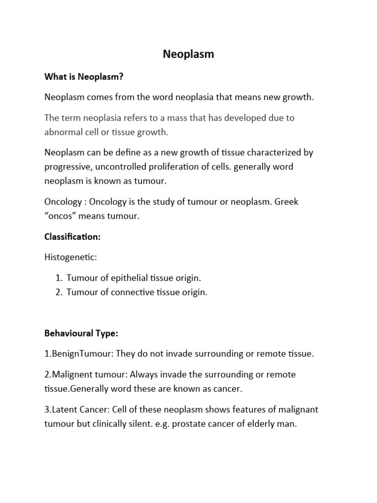Class 6 Pathology | PDF | Neoplasms | Benign Tumor