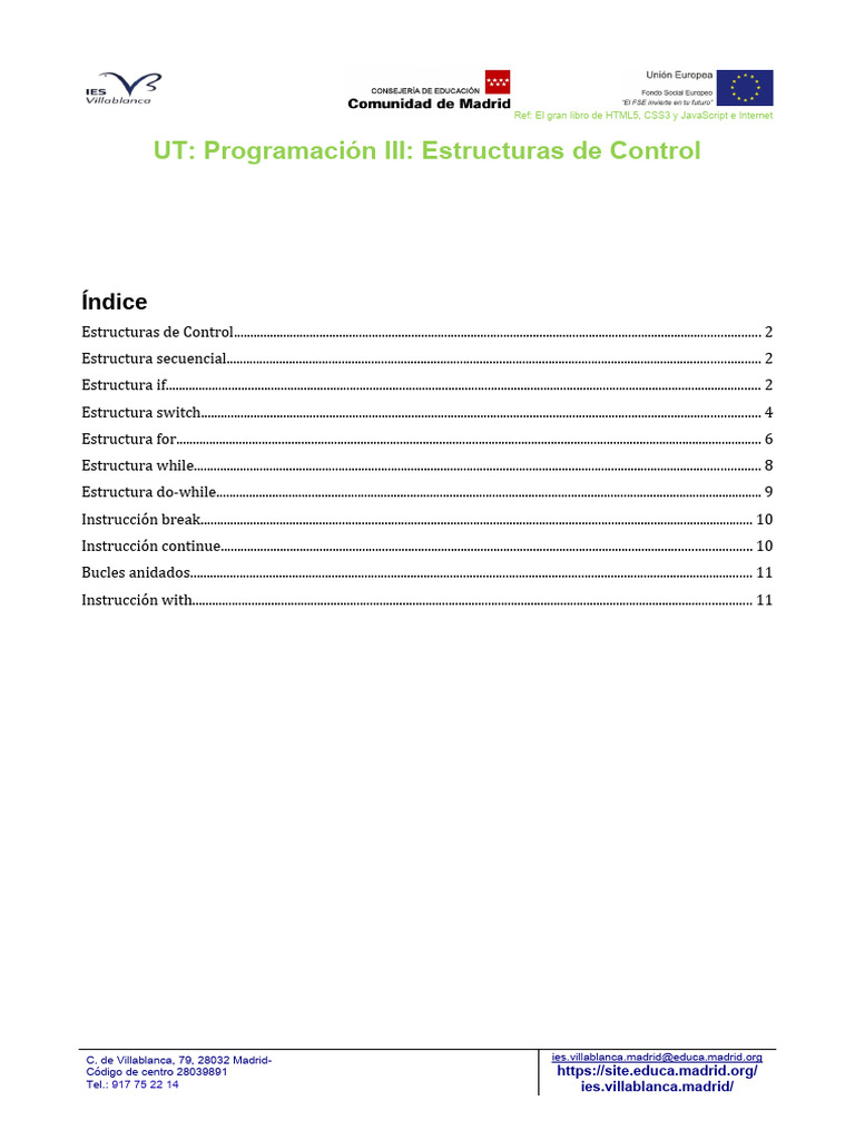 UT2_Introducción a La Programación III | PDF | Flujo de control | Script Java