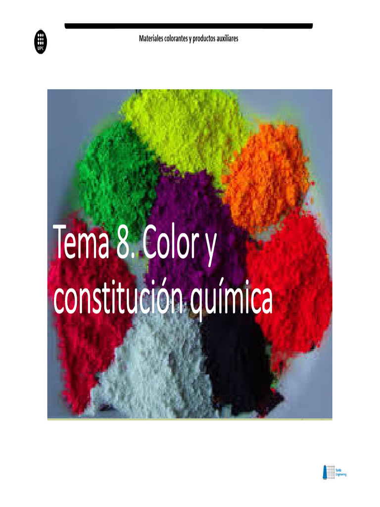 Tema 8. Color y Constitución Química | PDF | Cromóforo | Color