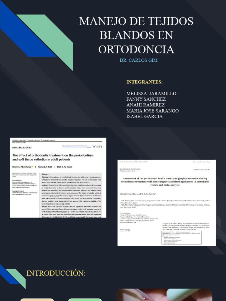 Manejo de Tejido FINAL | PDF | Odontología | Ciencias de la Salud