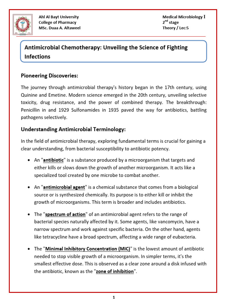 Microbiolgy 5th Lec | PDF | Antimicrobial | Antimicrobial Resistance