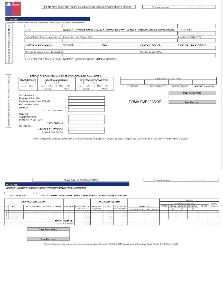 Planilla Fonasa | PDF