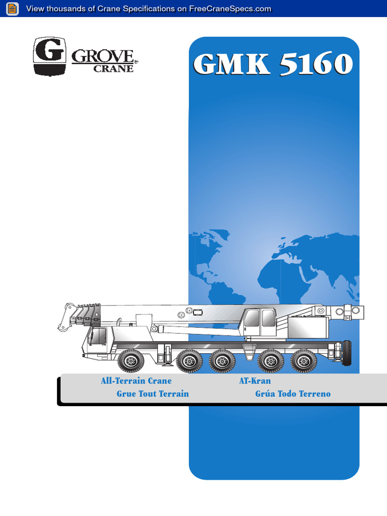 Grove Gmk5160 Specs | PDF | Automatic Transmission | Transportation Engineering