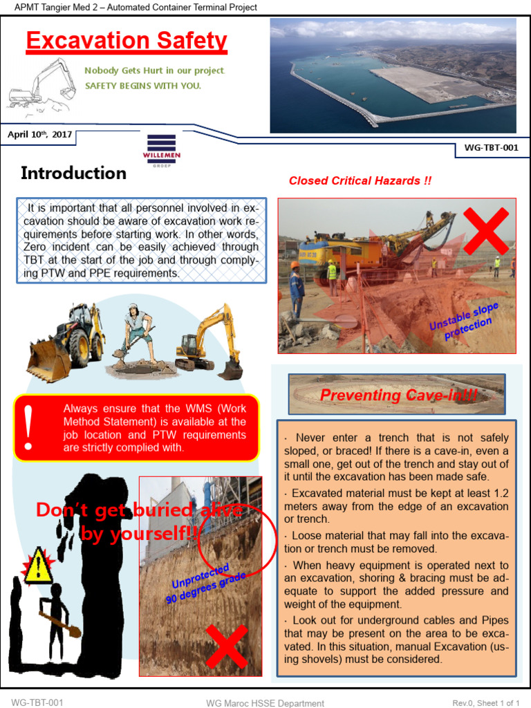 WG TBT 001 Excavation Safety... | PDF