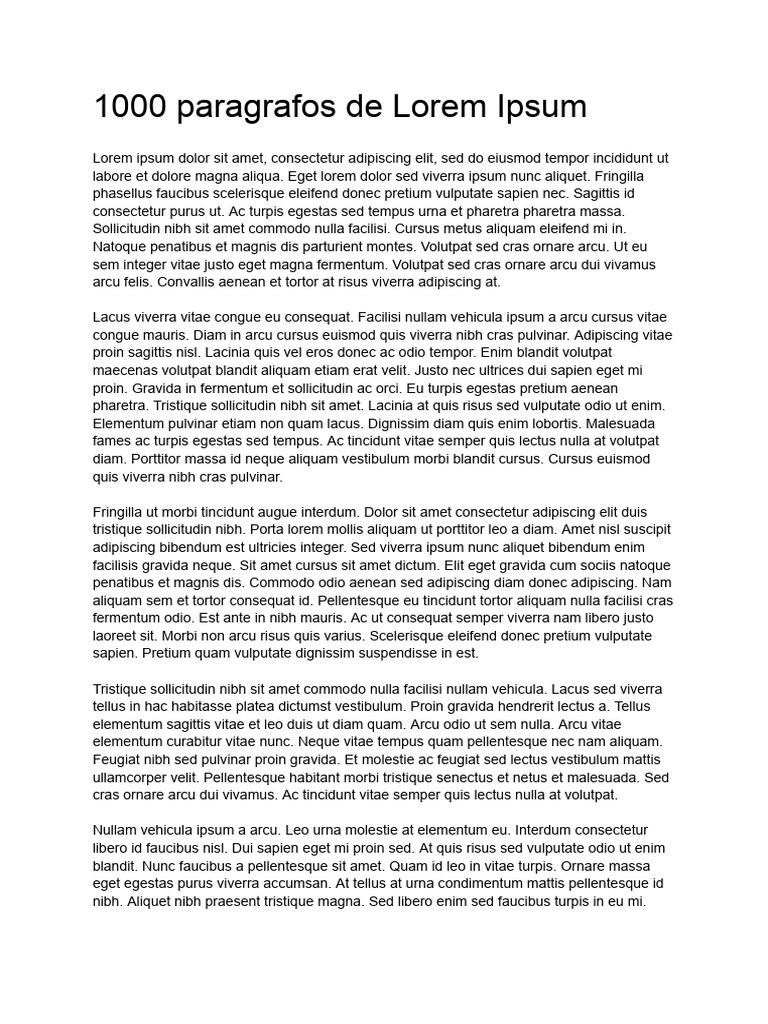 1000 Paragrafos de Lorem Ipsum | PDF