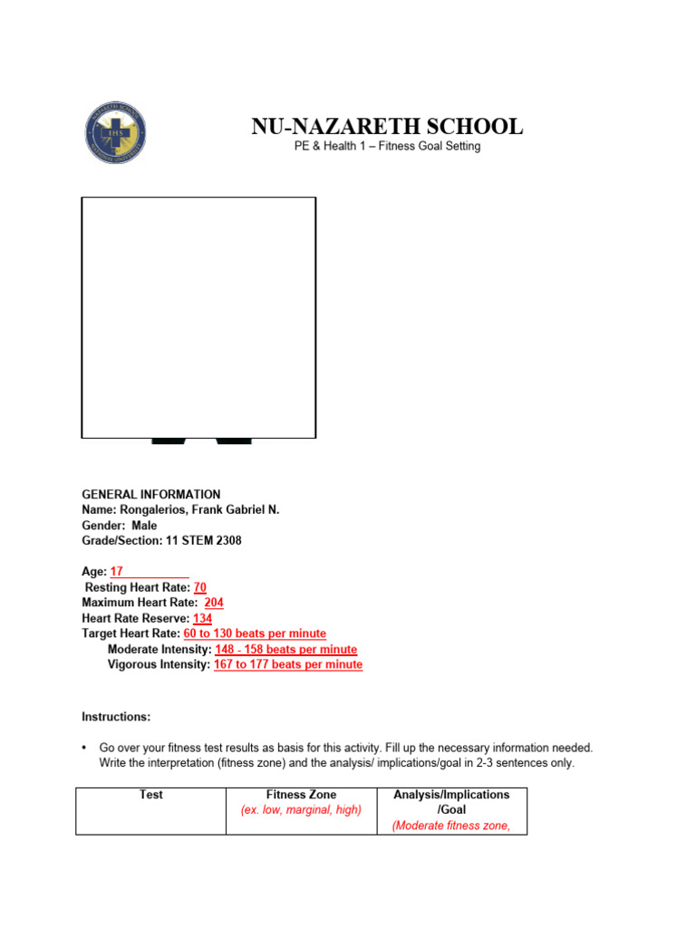 SCPEH01 Fitness Goal Setting Form - Docx - Rongalerios Frank Gabriel N ...