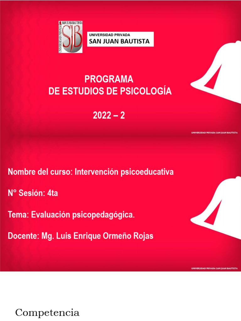 Tema 4 Intervención Evaluación Psico 2022-2 LORE | PDF