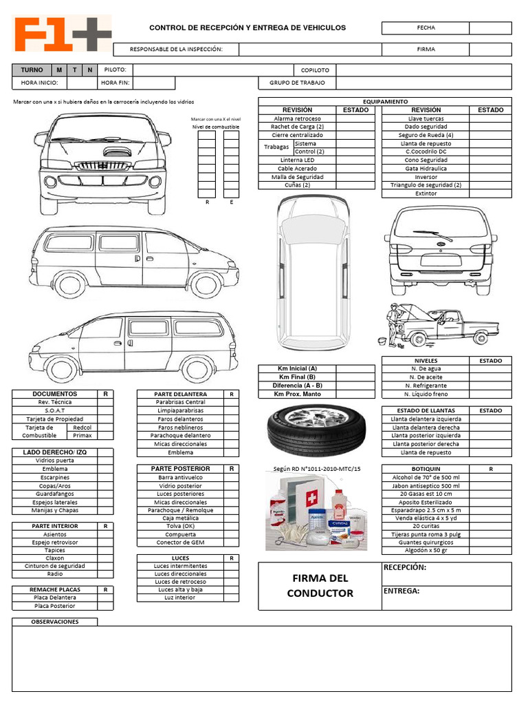 Checklist Aprobado Van | PDF | Vehículos con tracción trasera | Bienes ...