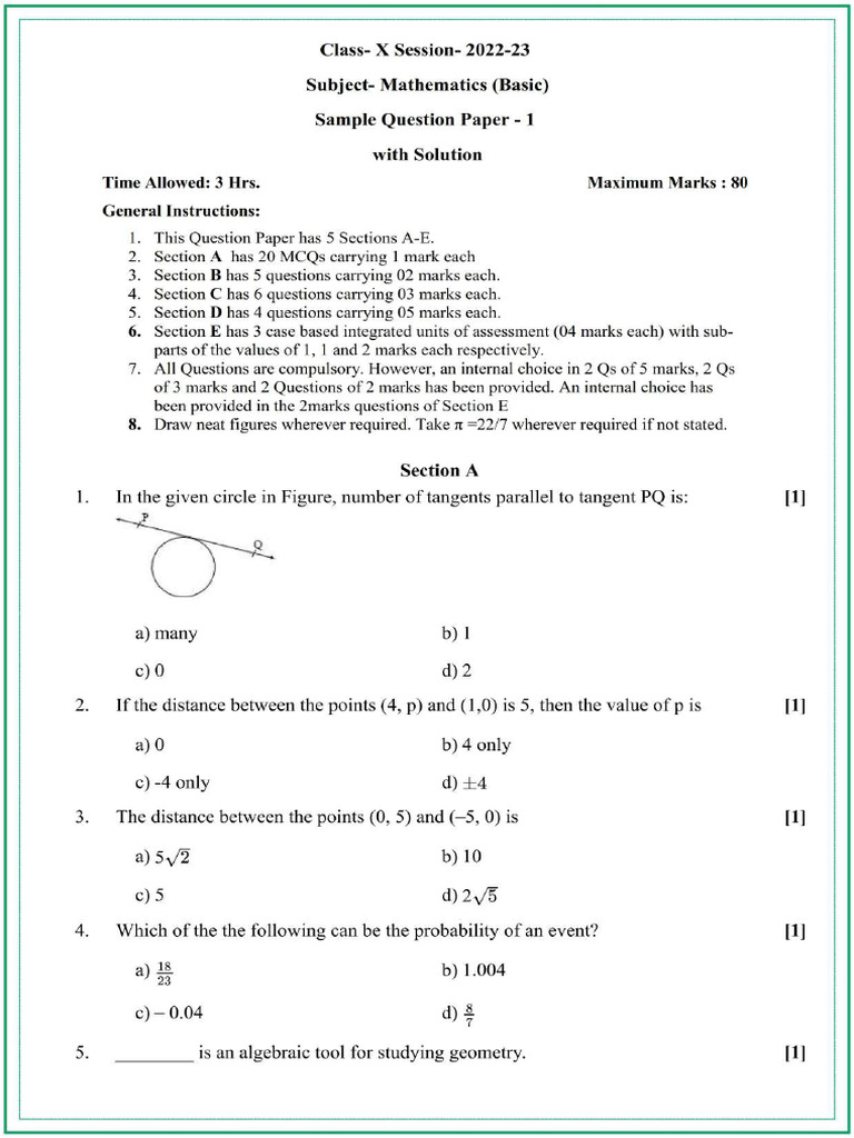 Math Set - 03 | PDF