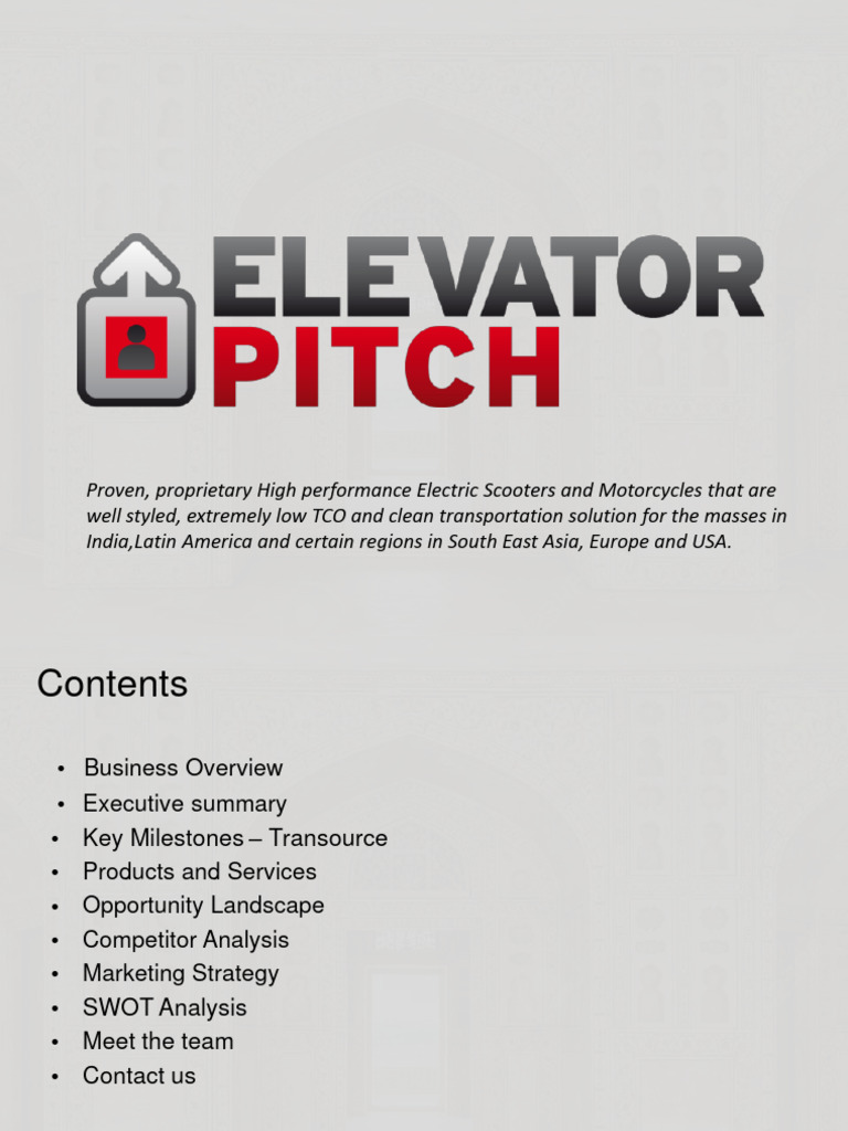 Pitch Document - Transource | PDF | Sales | Hybrid Vehicle