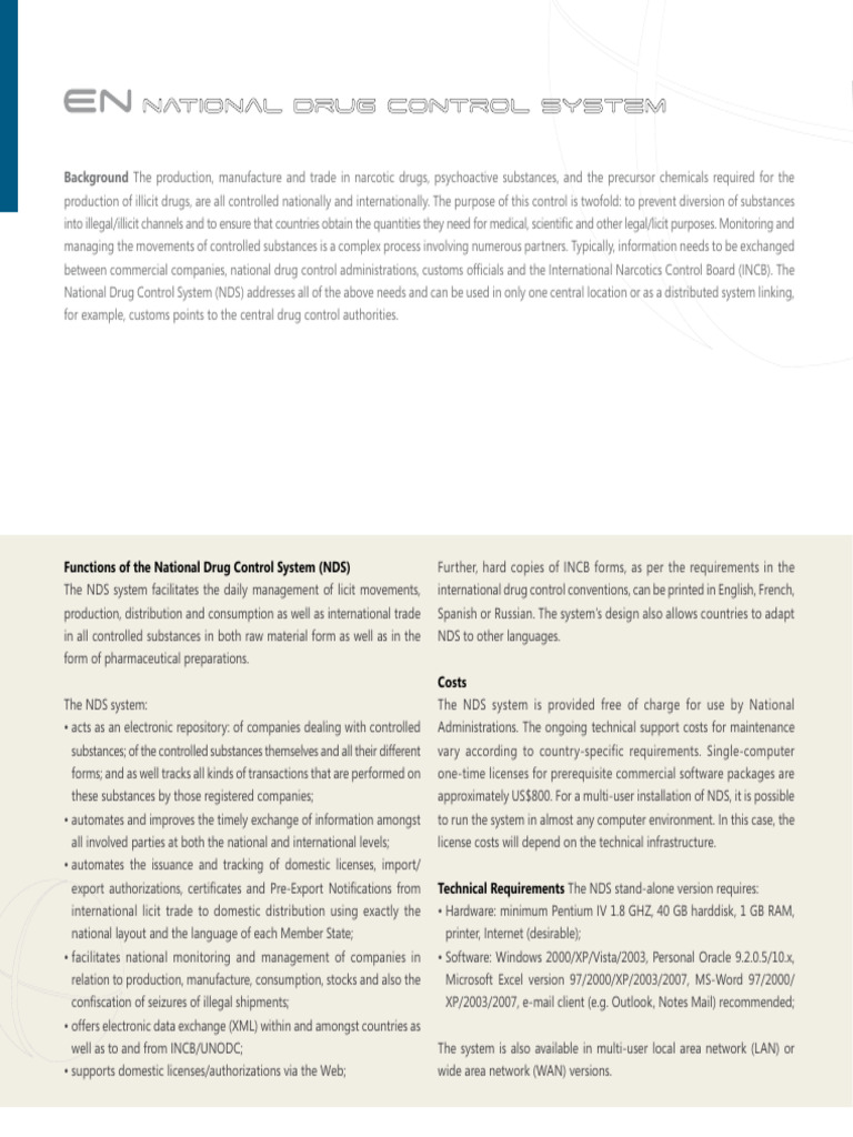 National Drug Control System Overview | PDF | Drugs | Computer Science