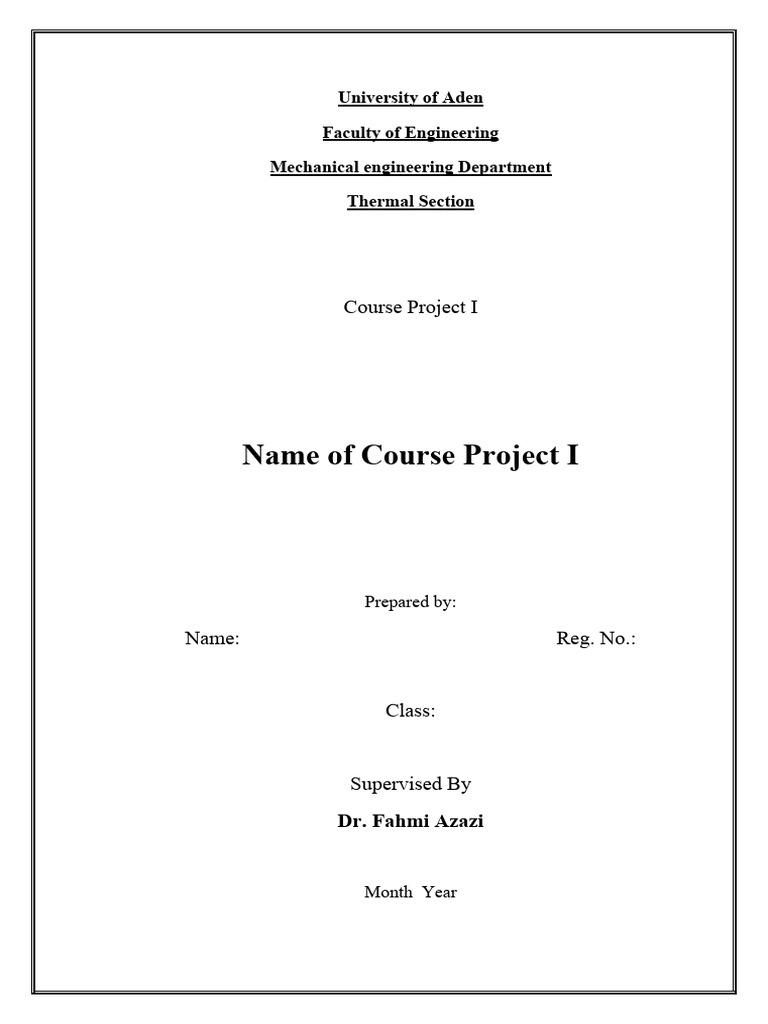 Course Project Format | PDF