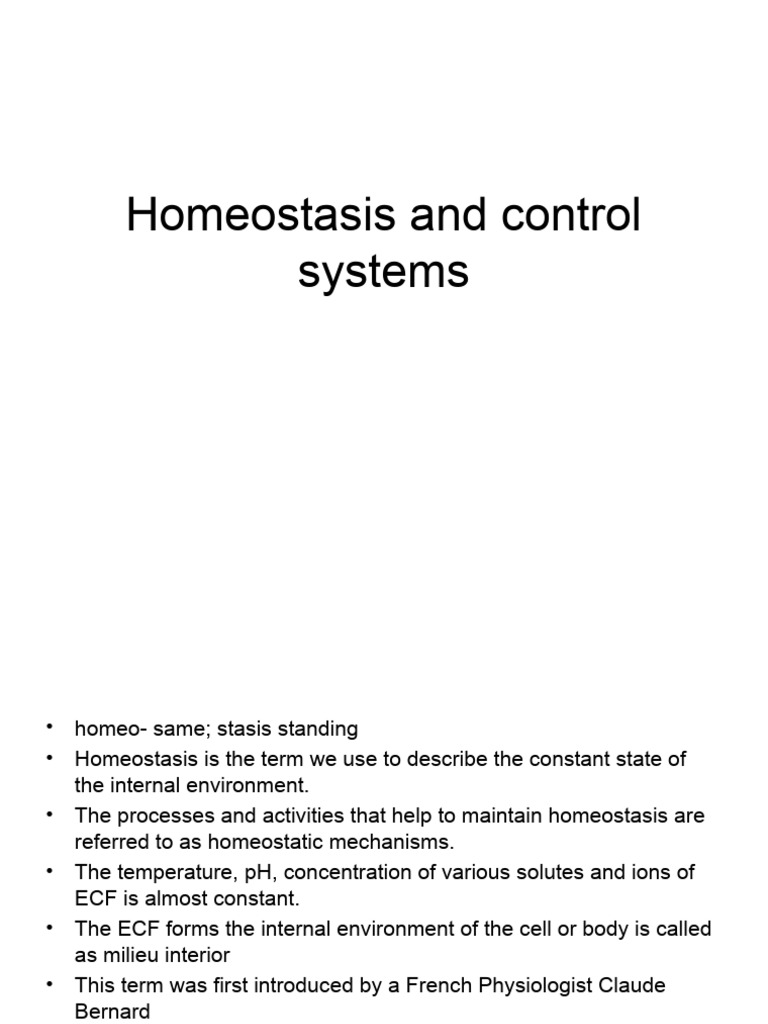 Understanding Homeostasis and Feedback Systems | PDF | Homeostasis ...