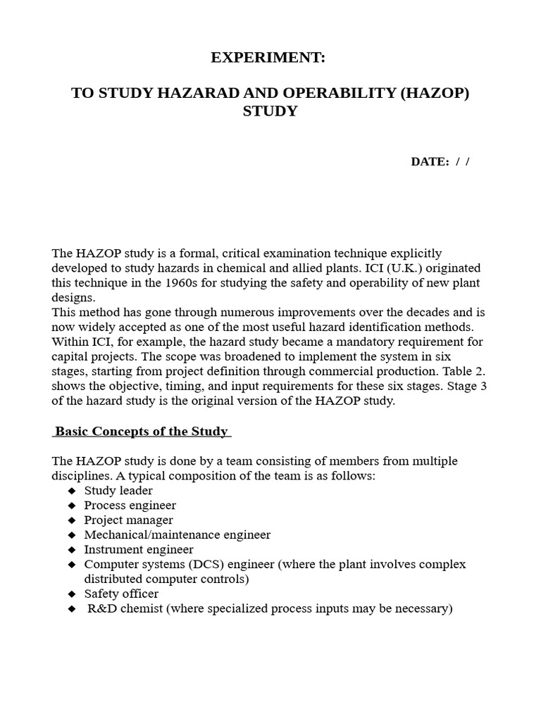 Study HAZOP | PDF