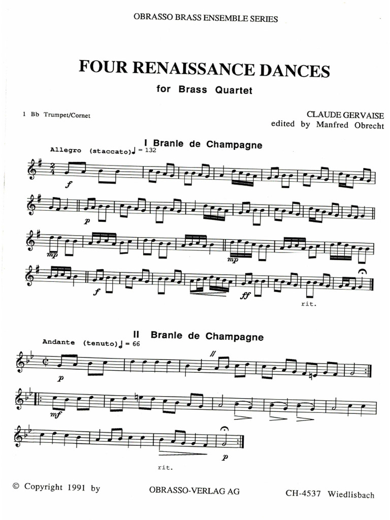 Claude Gervaise - Four Renaissance Dances | PDF